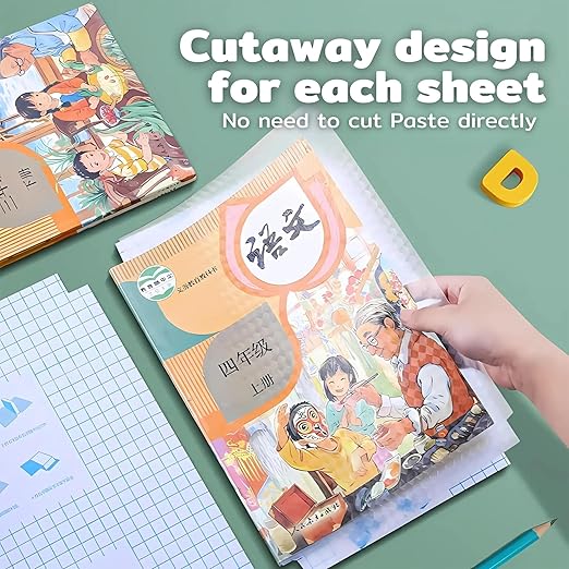 Transparent Paper Sticker Book Cover [30 Pcs- 3 Different Sizes -10 Ea ...