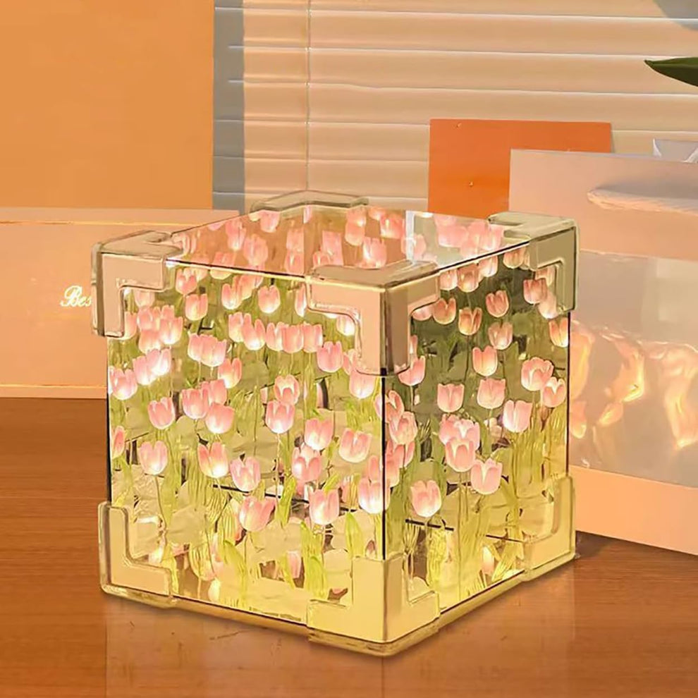 Tulip Cube Mirror Lamp – Gadgets khazana